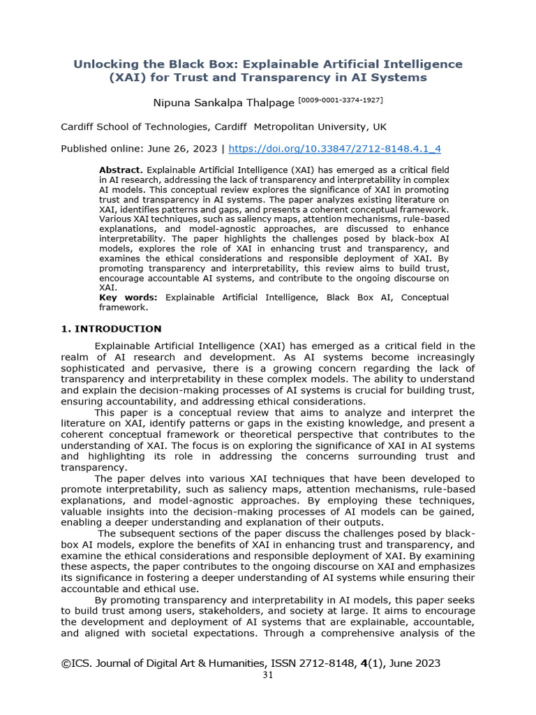 Unlocking The Black Box Explainable Arti | PDF | Artificial Intelligence | Intelligence (AI ...