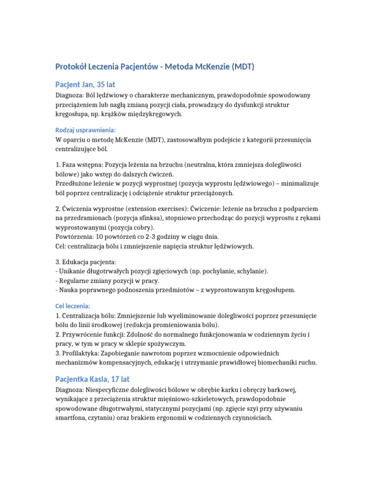 Protokol Leczenia MDT | PDF