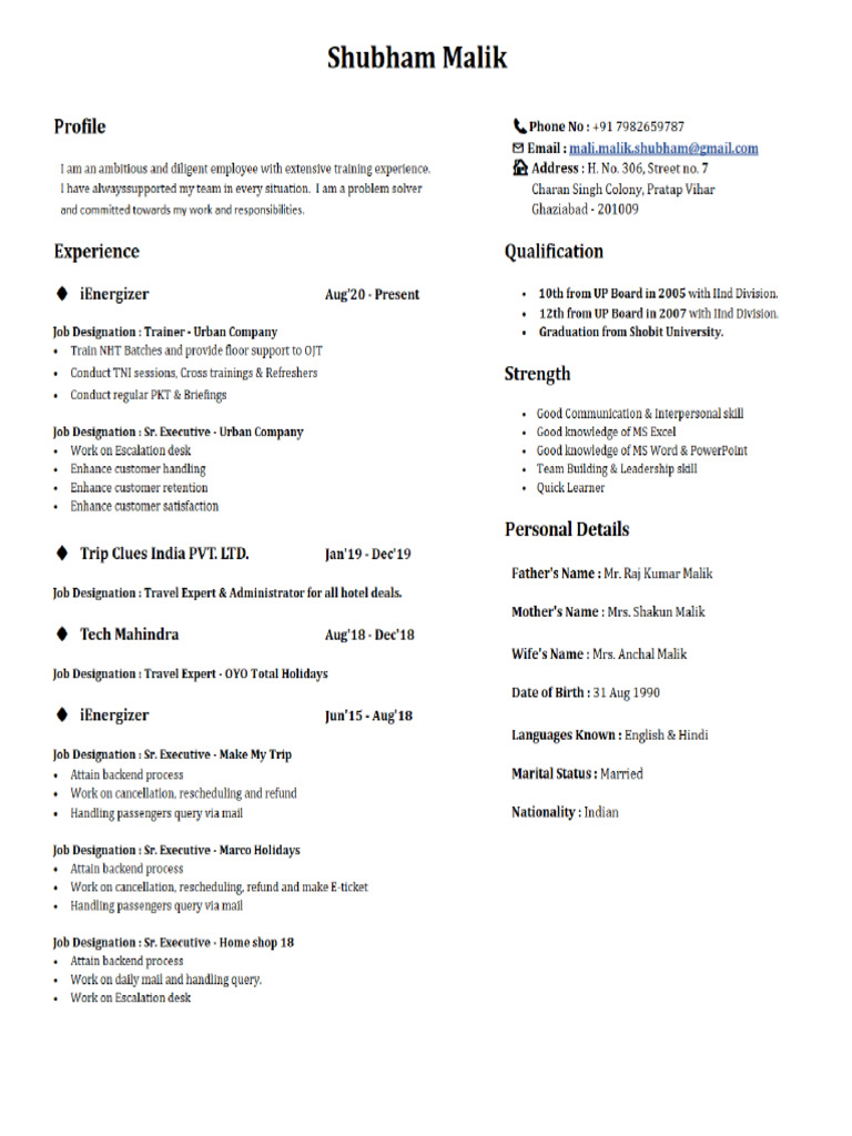 Shubham Malik - Resume - Apna | PDF