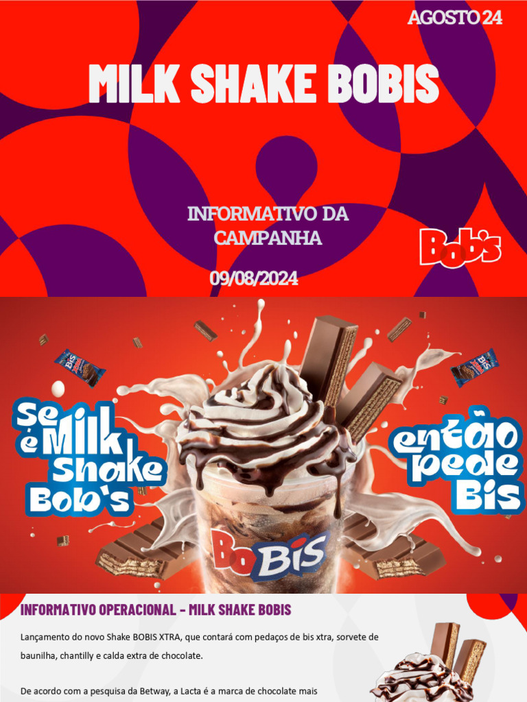 BOBIS Informativo Da Campanha | PDF | Chocolate | Milkshake
