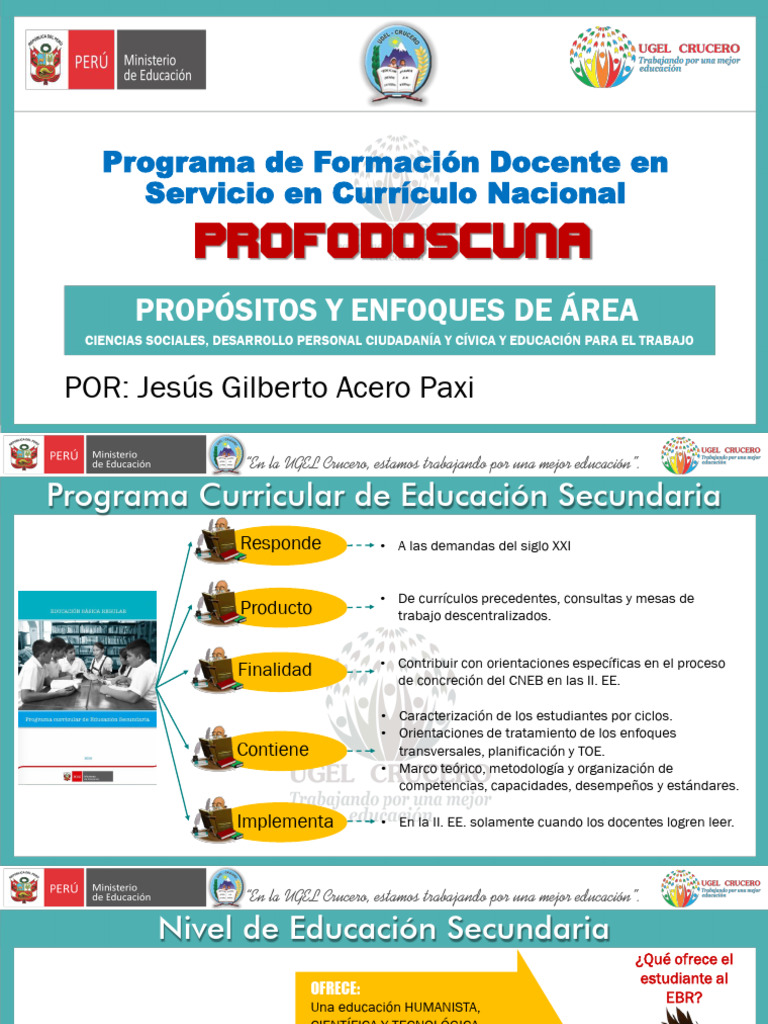 Propositos y Enfoque de Áreas DPCC - Ept | PDF | Plan de estudios ...