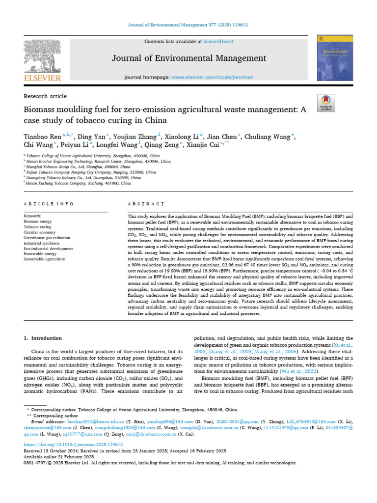 Biomass Moulding Fuel For Zero-Emission Agricultural Waste Management A ...