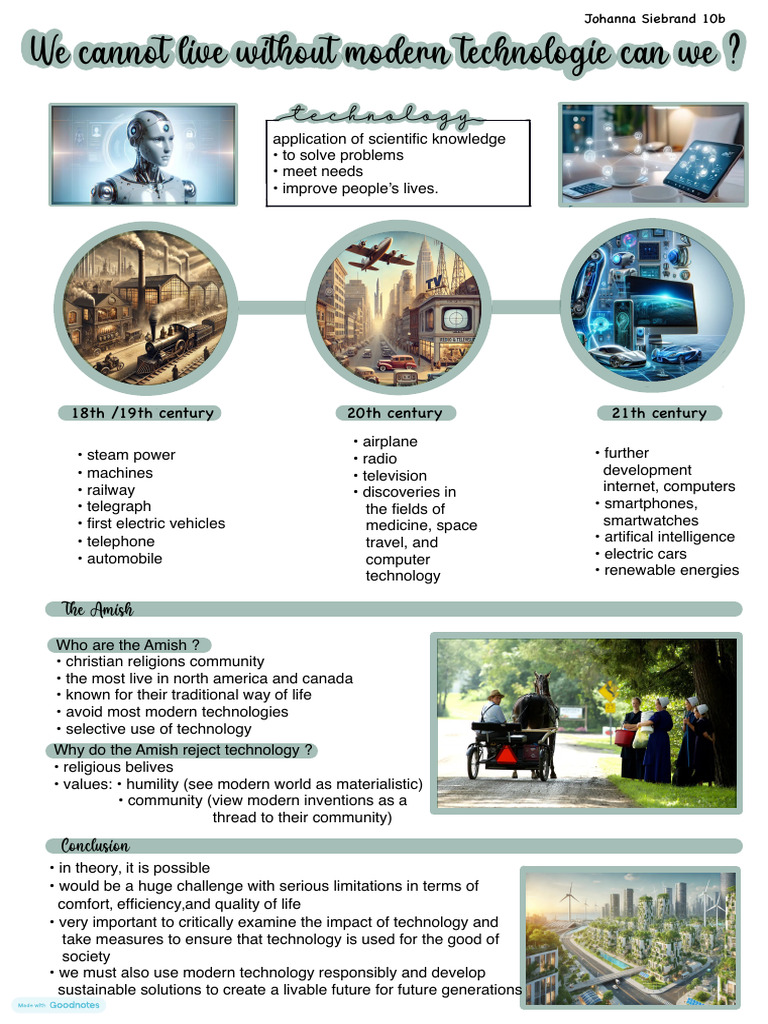 Englisch Hand Out (We Cannot Live Without Modern Technology) | PDF