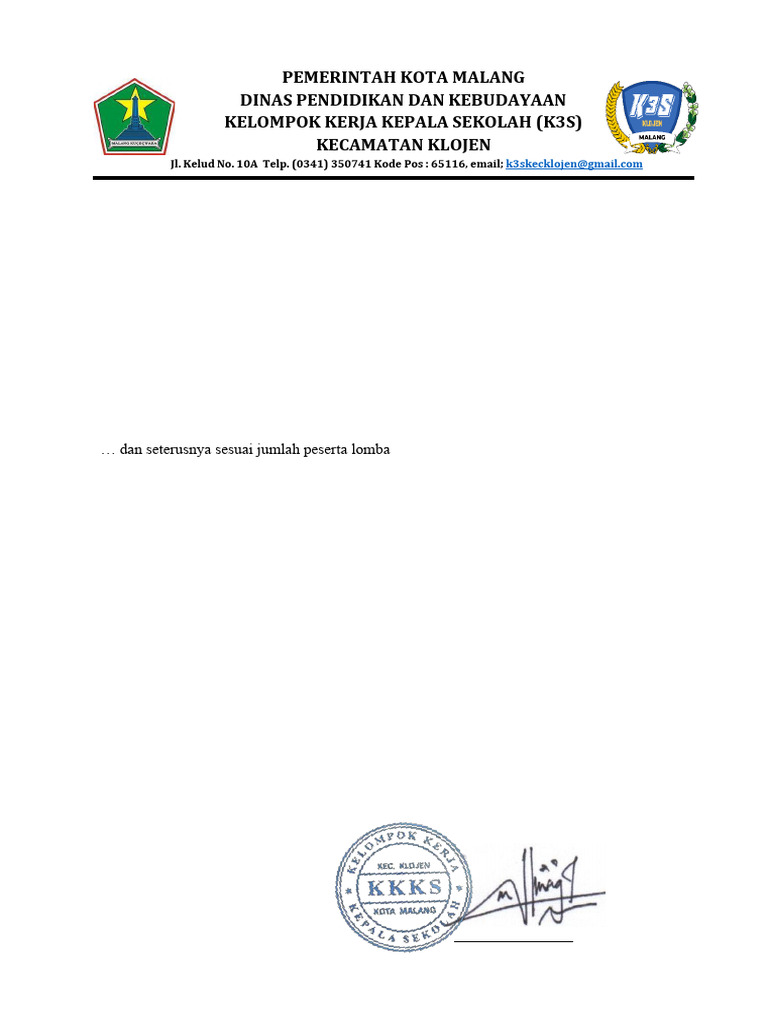 Surat Keputusan O2SN 2025 Kec Klojen | PDF