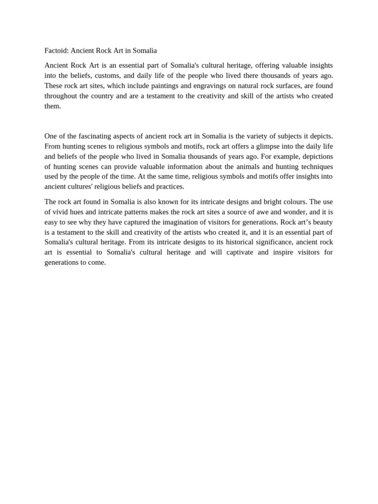 Ancient Rock Art in Somalia | PDF