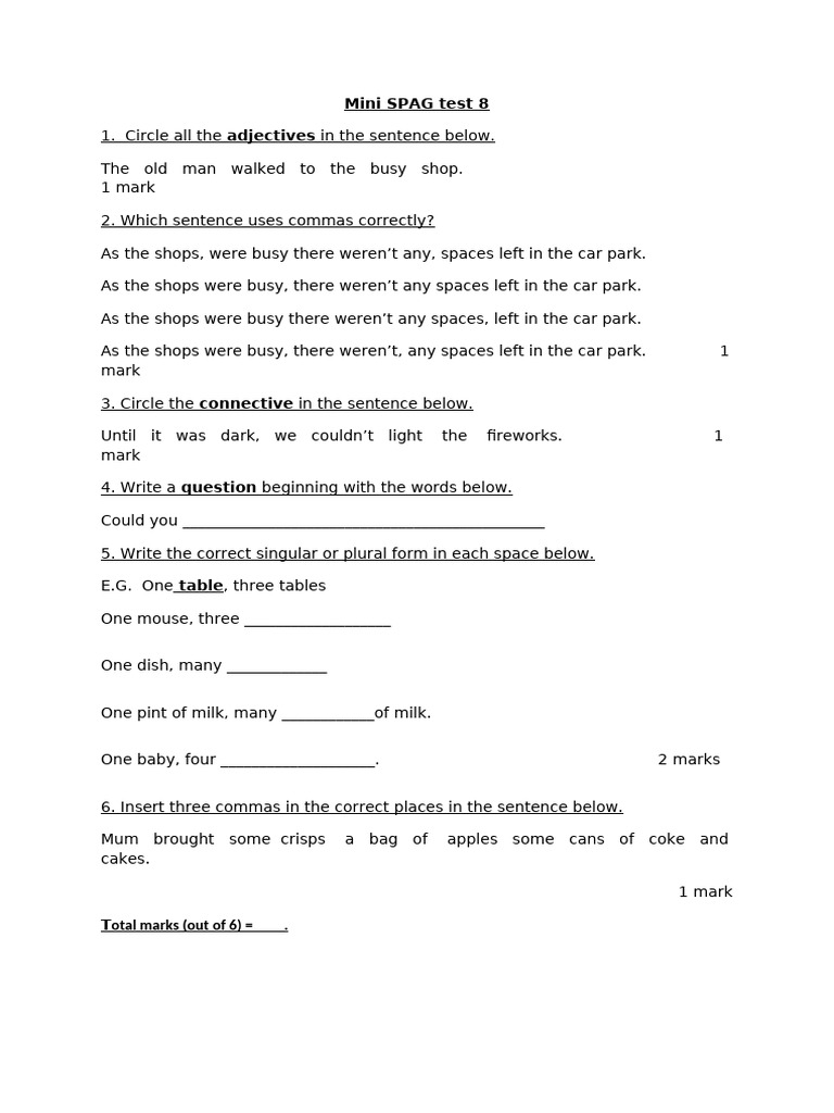 Mini Spag Test 8 | PDF