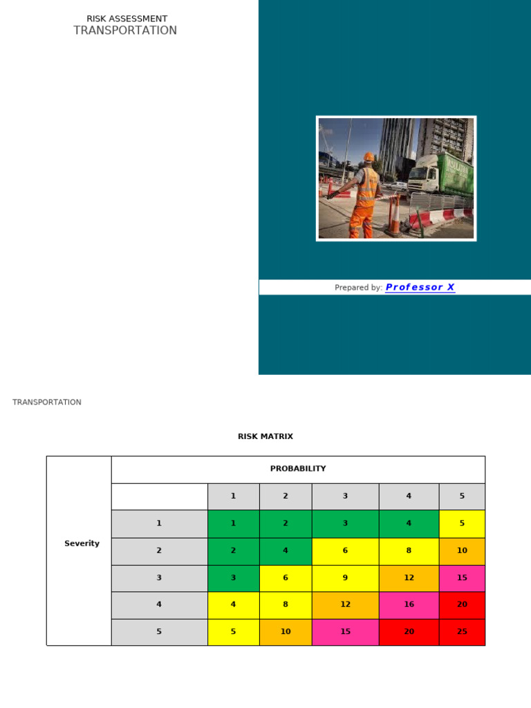 Risk Assessment Transportation Work | PDF | Personal Protective ...