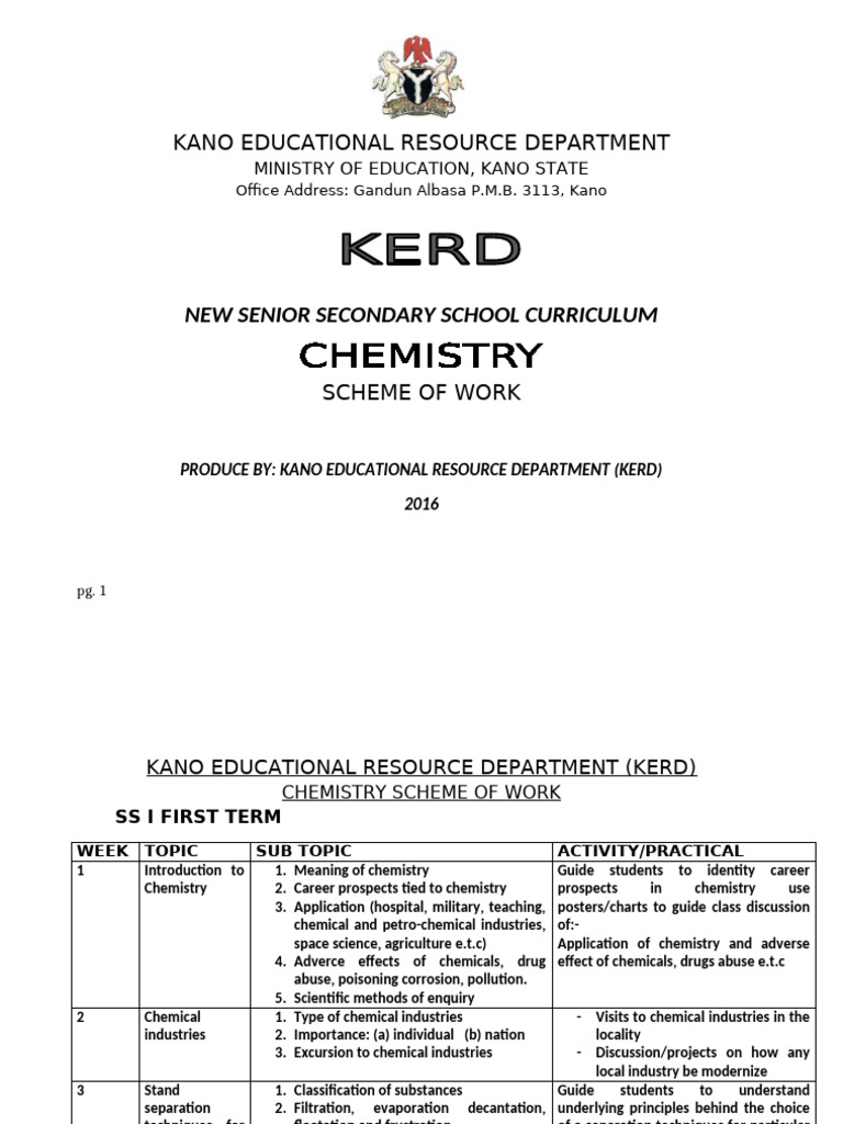 Year 2 Chemistry Scheme of Work | PDF | Chemical Bond | Redox
