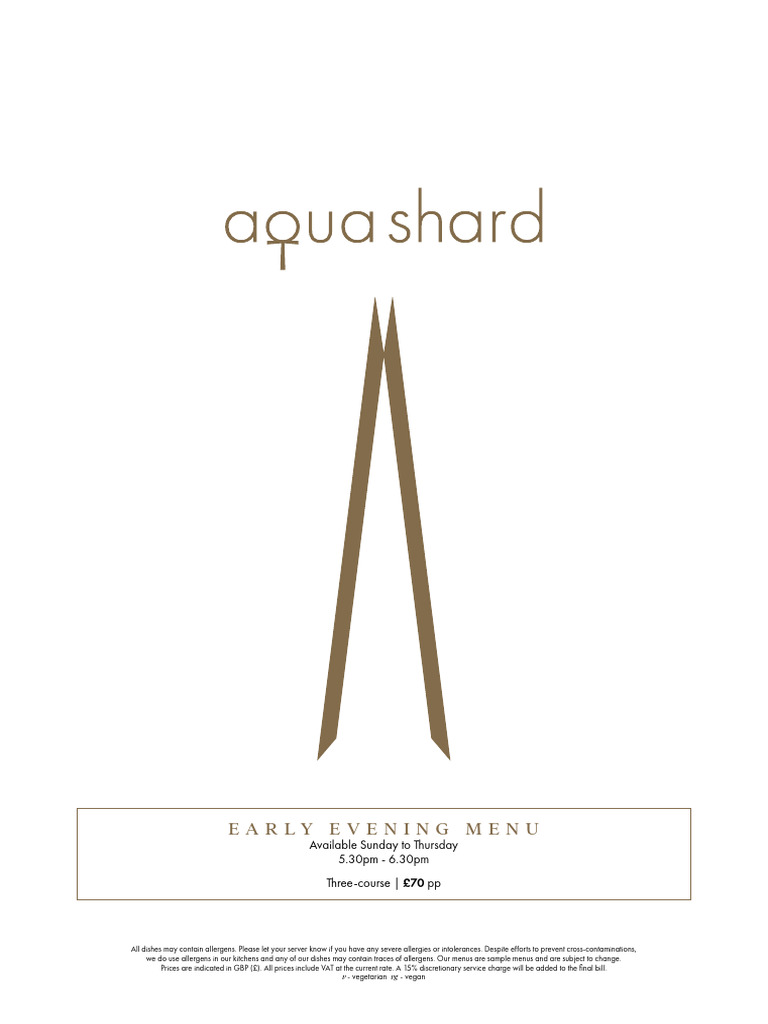 Early Evening Menu with Allergen Info | PDF | Foods | Cuisine