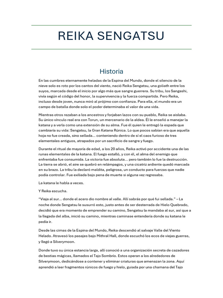 Reika Sengatsu - Def | PDF | Samurai | Espada