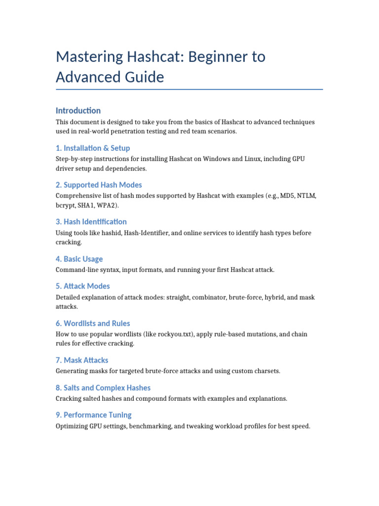 Mastering Hashcat Notes | PDF