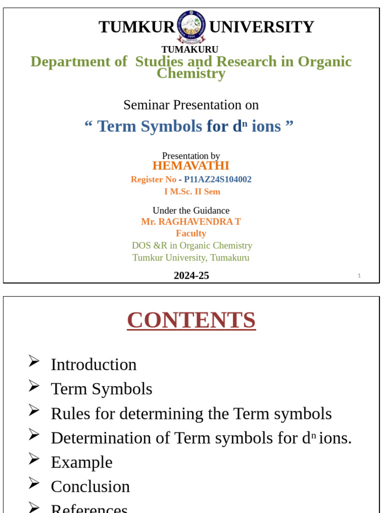 Term Symbol PPT Hema (Updated May 2) | PDF | Coordination Complex | Physics