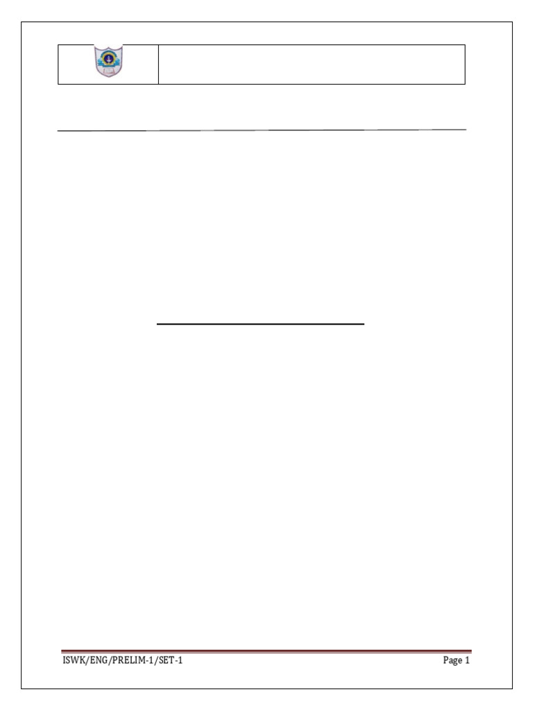 Prelim Exam: English Paper 1 | PDF