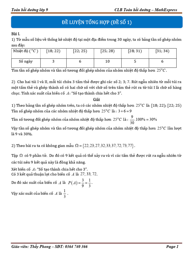 (9T2) BG B39 Đề Ôn Tập Số 1 | PDF
