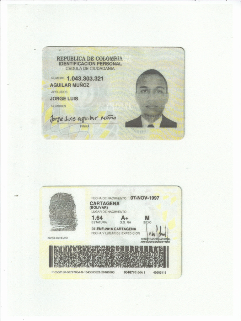 Cedula Jorge Aguilar | PDF