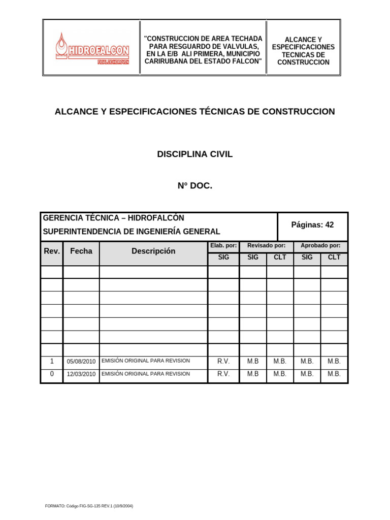 Alc Esp. Tecnicas Techado | PDF | Hormigón | Contratista general