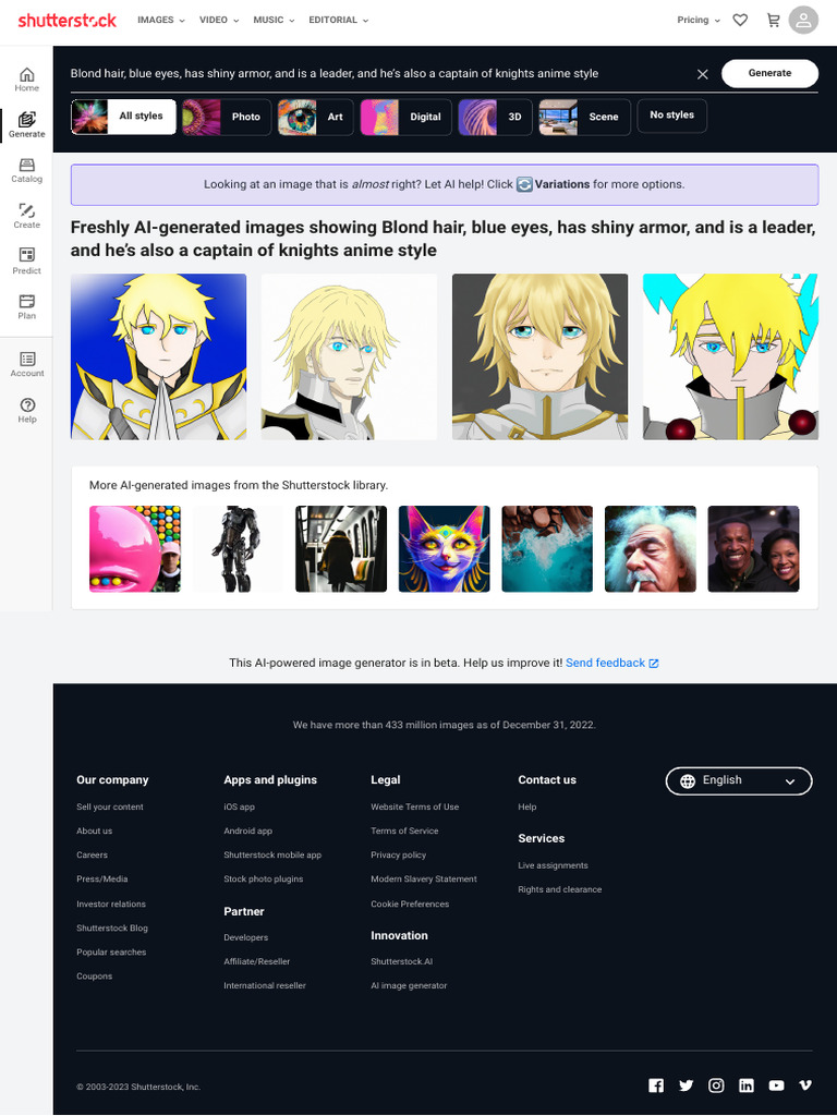 AI Image Generator From Text Prompt Blond Hair, Blue Shutterstock | PDF ...