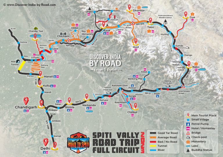 Spiti-Road-Trip-Map-2023 | PDF