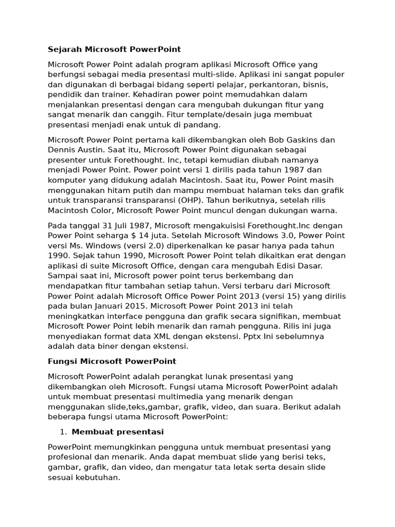 Sejarah Microsoft PowerPoint | PDF