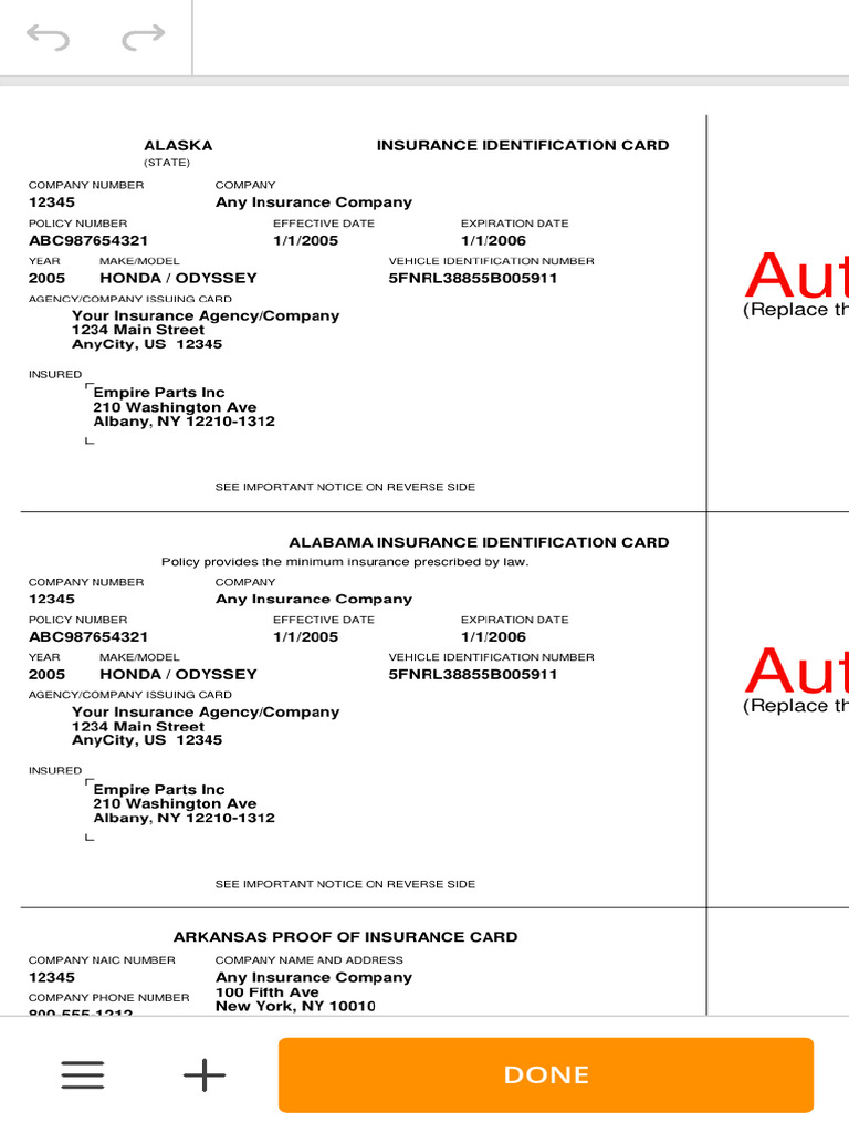 PDFfiller - Insurance Card Template.pdf | PDF