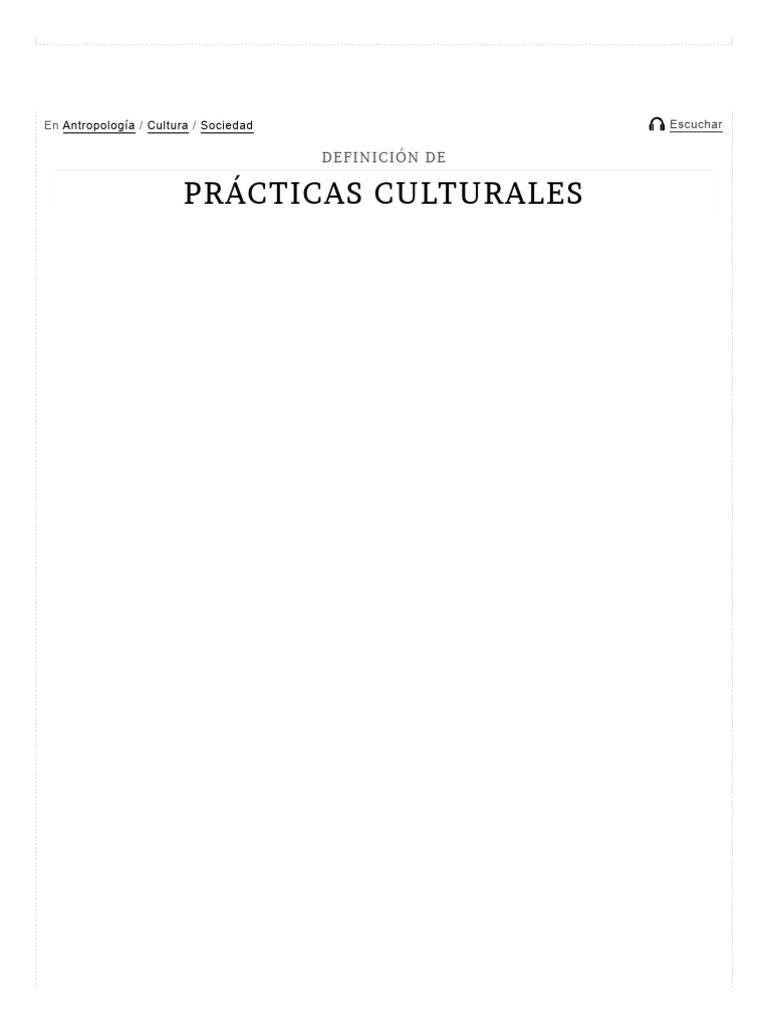 Definición de Prácticas Culturales | PDF | Antropología | Comunidad