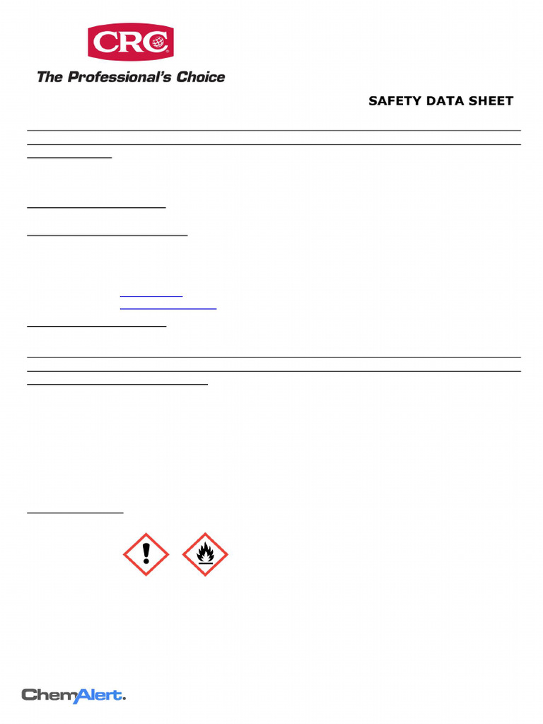 MSDS CRC CO Contact Cleaner | PDF