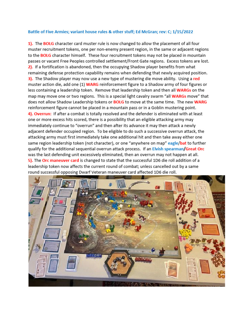 Battle of Five Armies Rev C | PDF