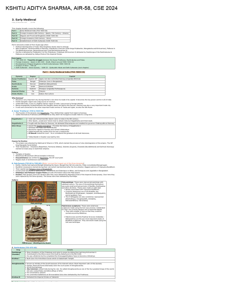 Early Medieval India: 750-1200 CE Overview | PDF