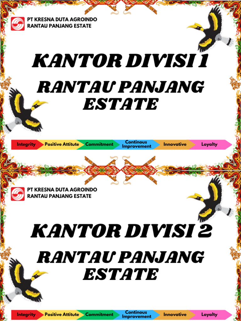 Contoh Banner Kantor Divisi (Palm Oil Plantation) | PDF