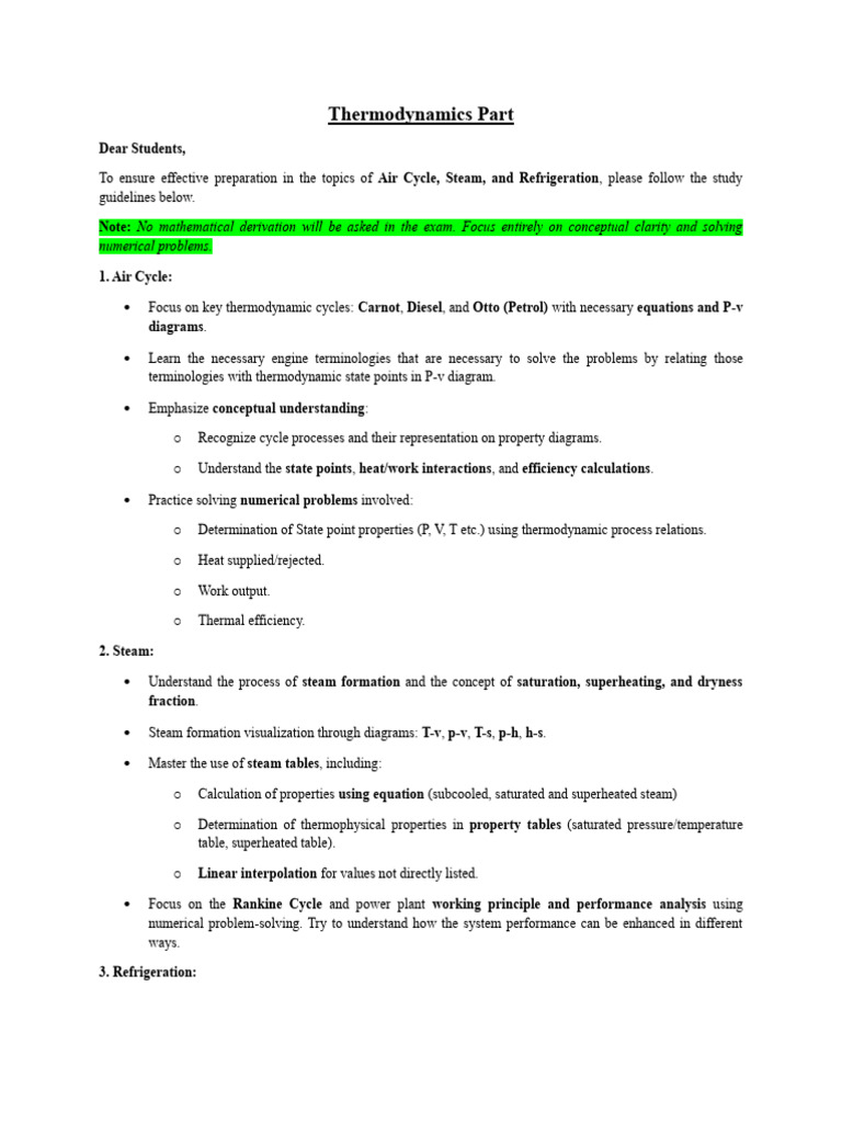 Thermodynamics Part's Suggestion | PDF | Steam | Thermodynamics