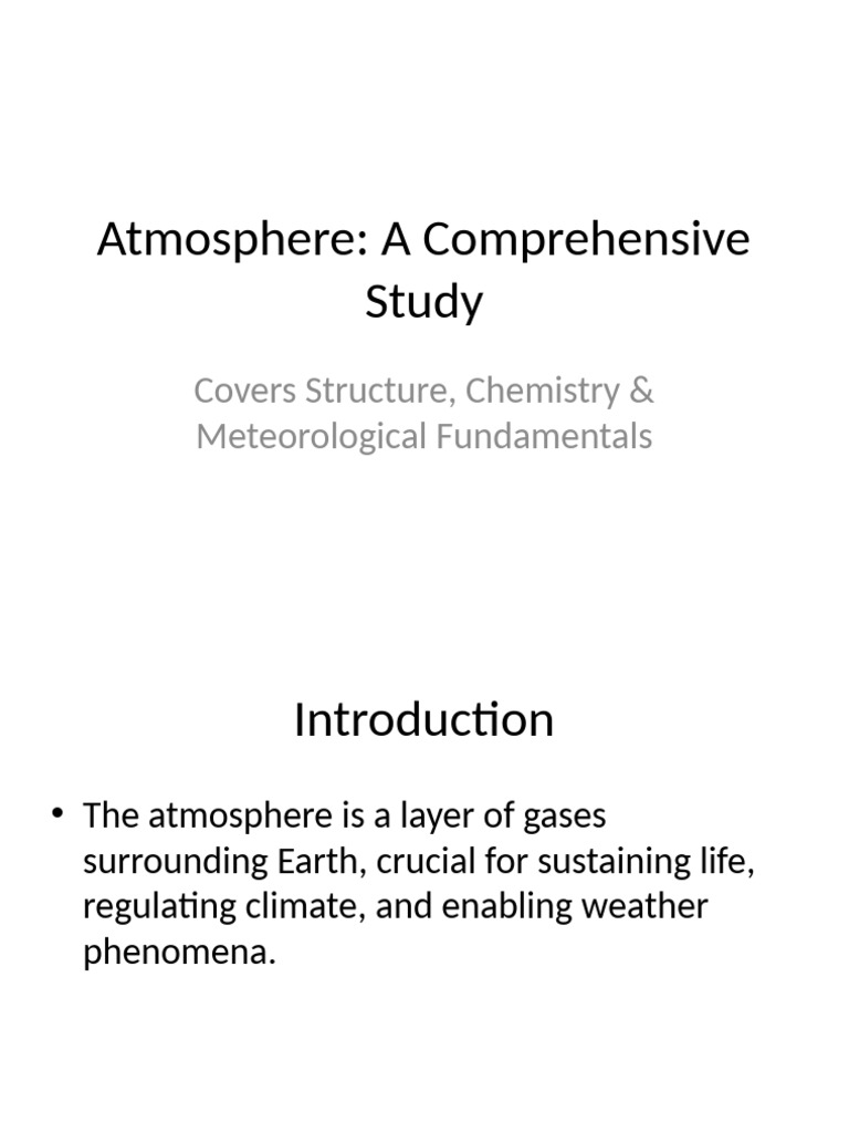 Atmosphere Comprehensive Study | PDF | Atmosphere Of Earth | Atmosphere