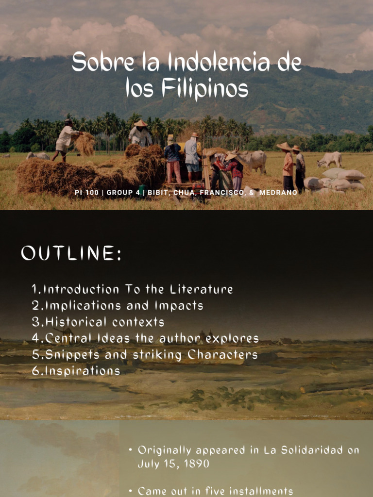 On The Indolence of The Filipino (1890) - Group 4 - Y | PDF