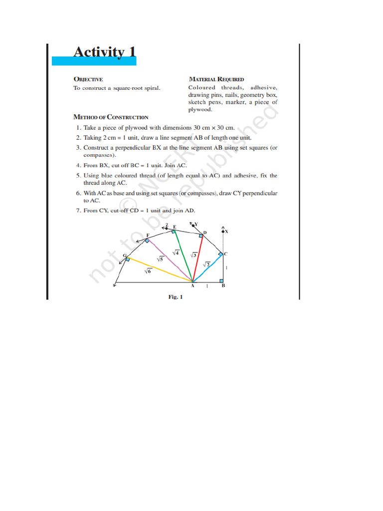Square Root Spiral Activity | PDF