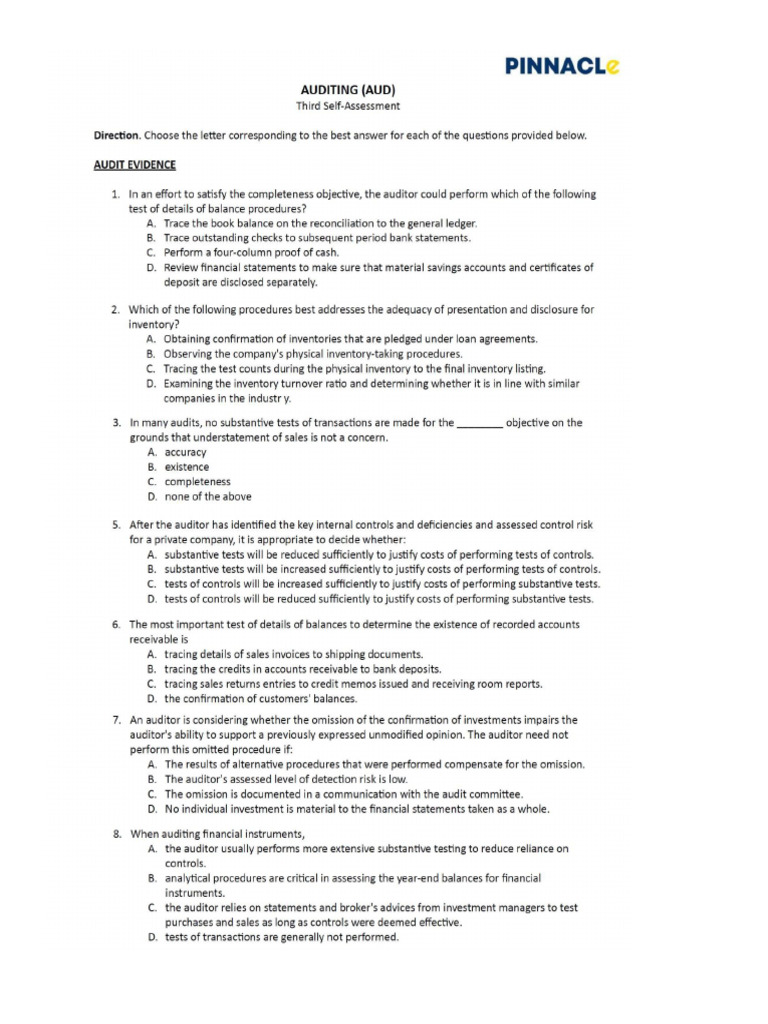 Aud 3RD Assessment | PDF