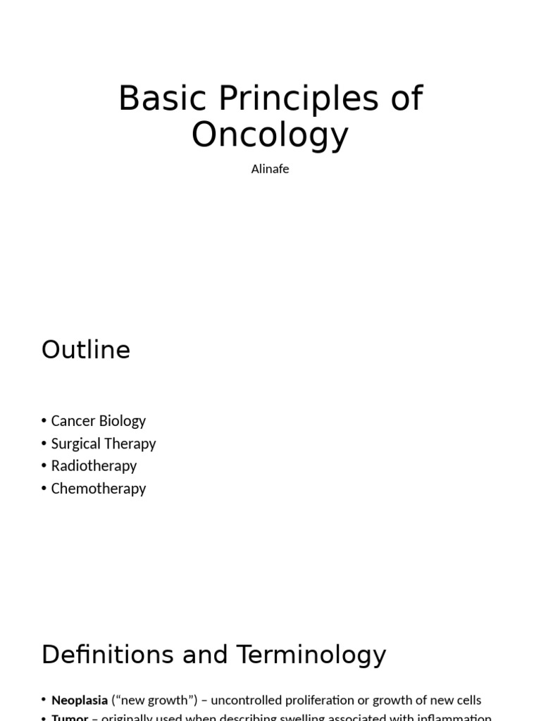 Basic Principles Of Oncology Pdf Cancer Radiation Therapy