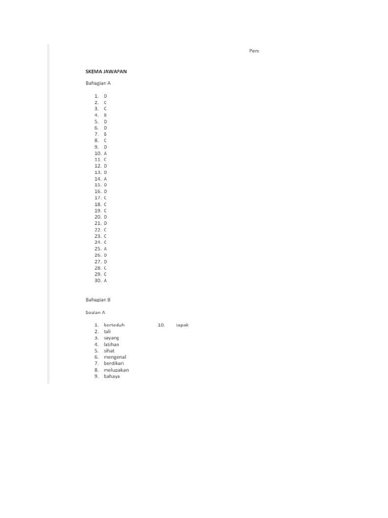 SKEMA PJ THN 4 TAS | PDF