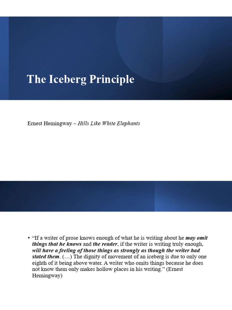 The Iceberg Principle | PDF