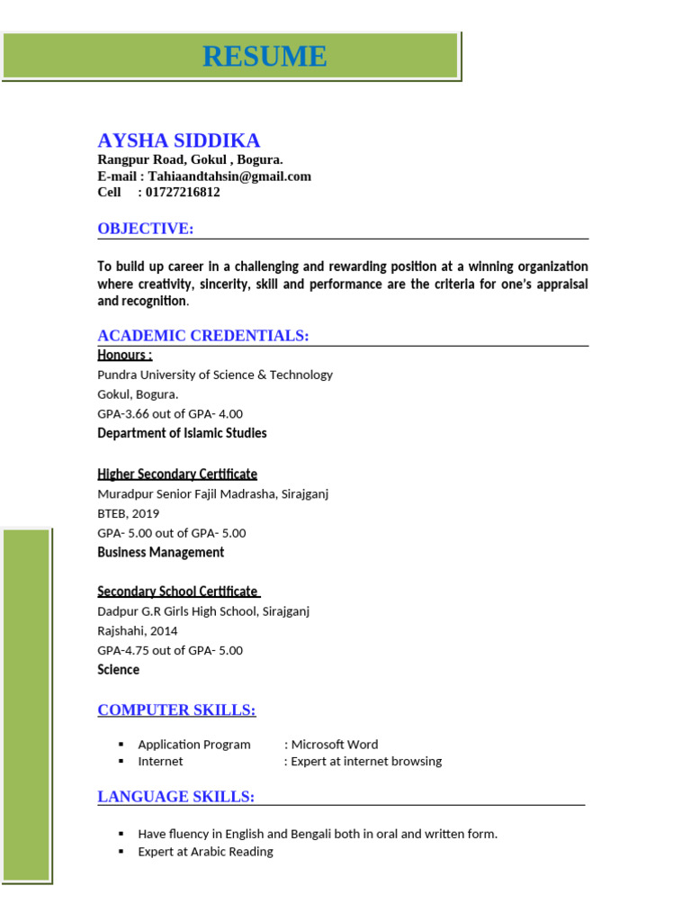 CV Entry Level | PDF