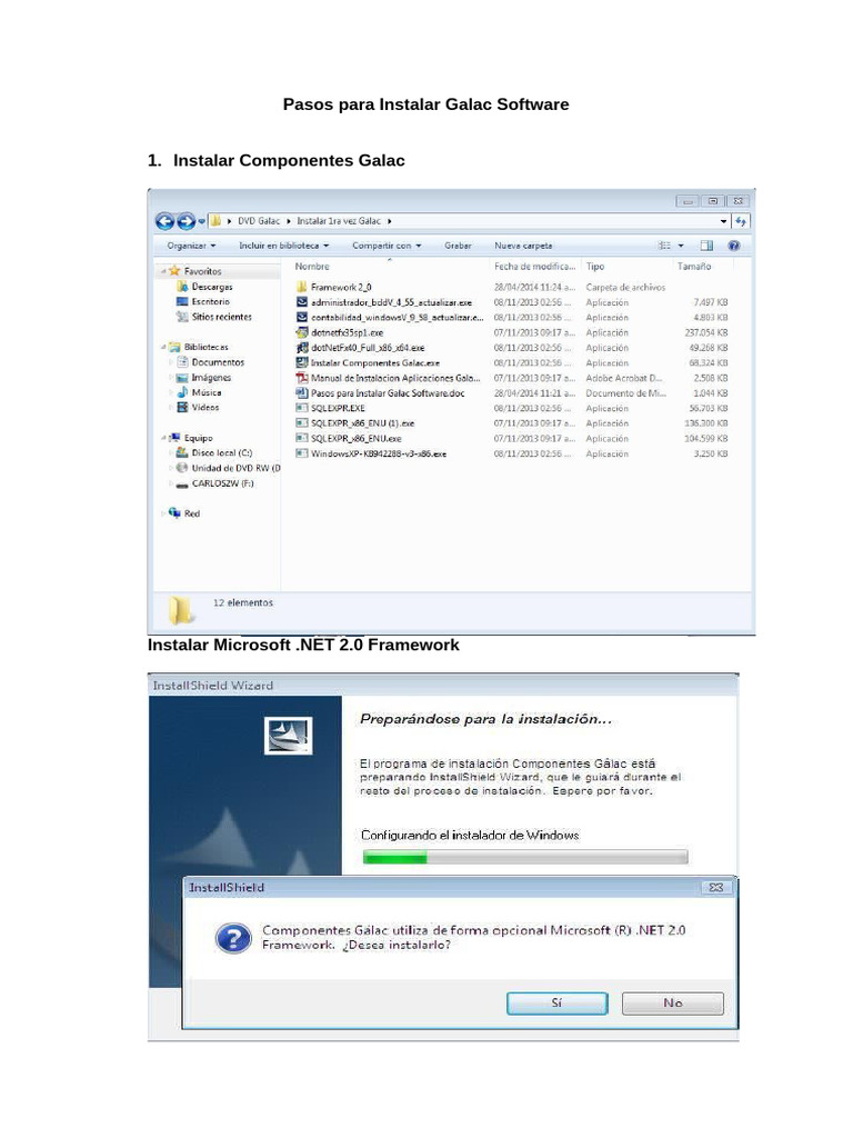 Guía de Instalación de Galac Software | PDF