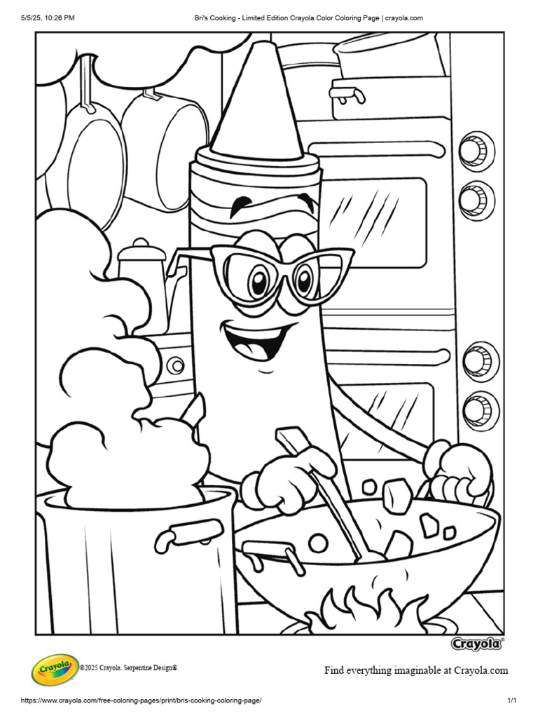 Bri's Cooking - Limited Edition Crayola Color Coloring Page _ crayola ...