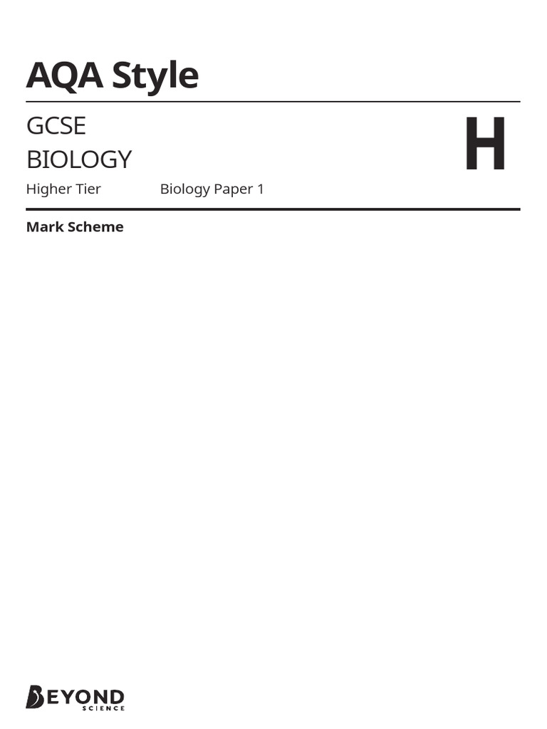 AQA GCSE Biology Paper 1 Higher Mark Scheme | PDF | Cellular ...