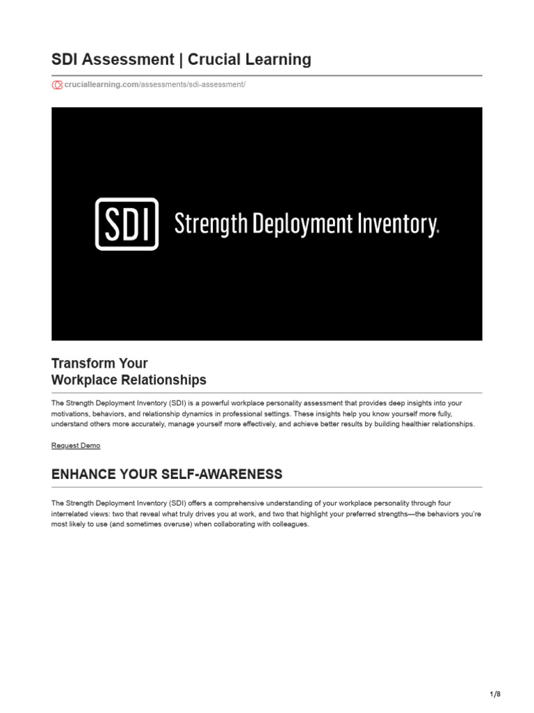SDI Assessment Crucial Learning | PDF | Motivational | Motivation