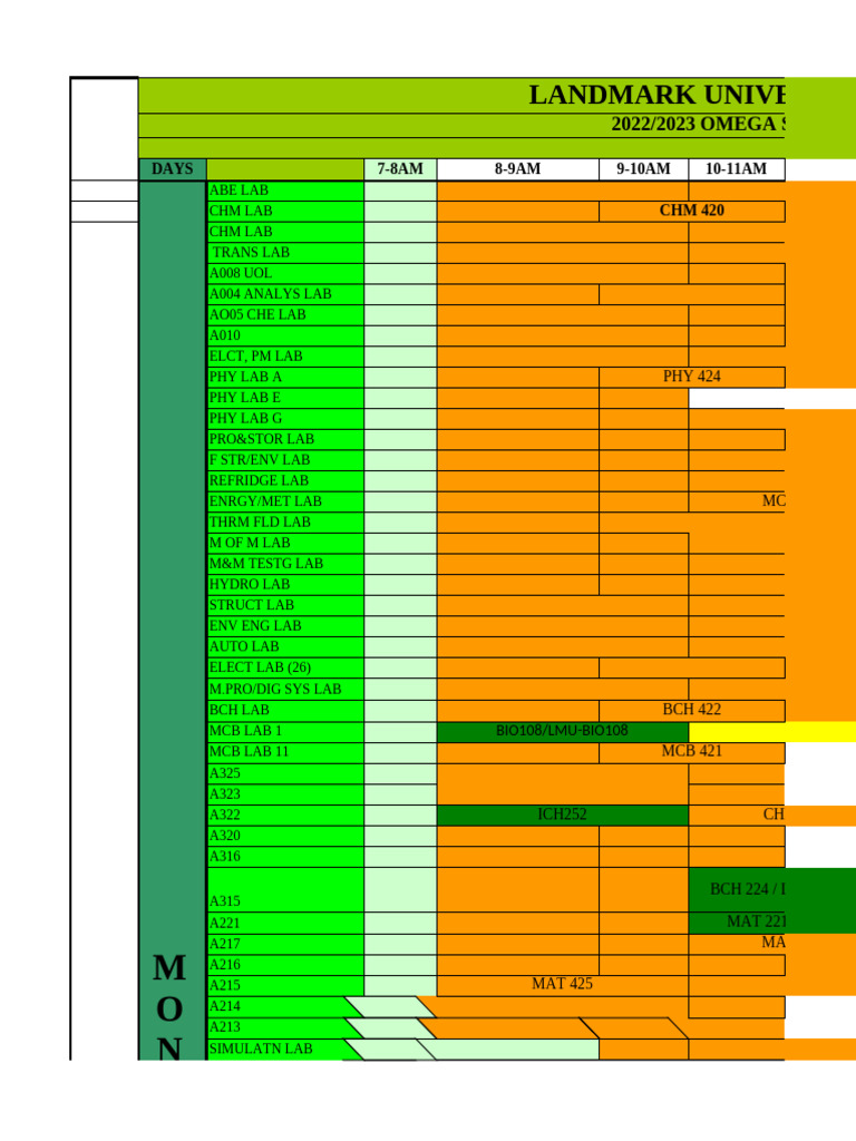 FINAL 2024-2025 OMEGA SEMESTER LECTURE TIMETABLE (Version 2.1) | PDF