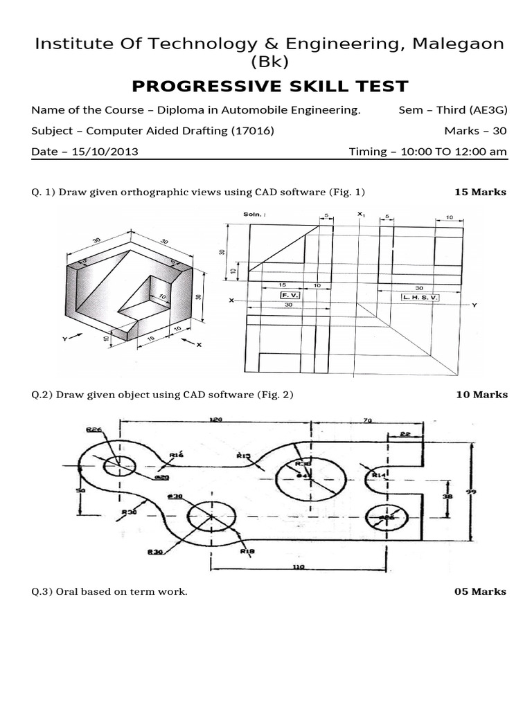 PST Qustion Paper CAD | PDF
