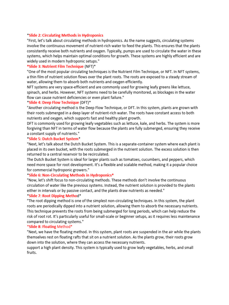 Circulating Hydroponics Methods Explained | PDF | Hydroponics ...