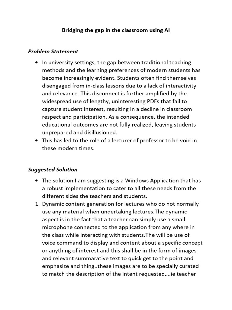 tashinga Bridging the gap in classroom | PDF | Artificial Intelligence | Intelligence (AI ...