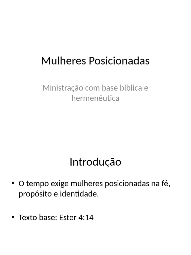 Mulheres Posicionadas na Fé e Propósito | PDF