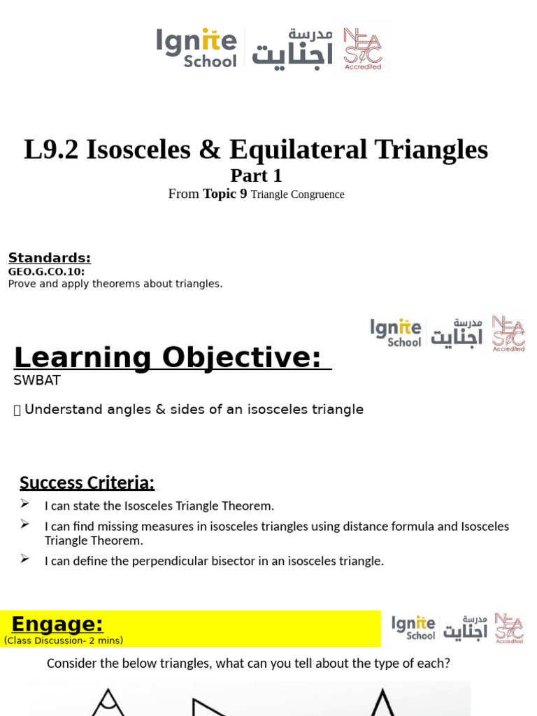 L9.2 Isosceles & Equilateral Triangles | PDF | Triangle | Geometric Shapes