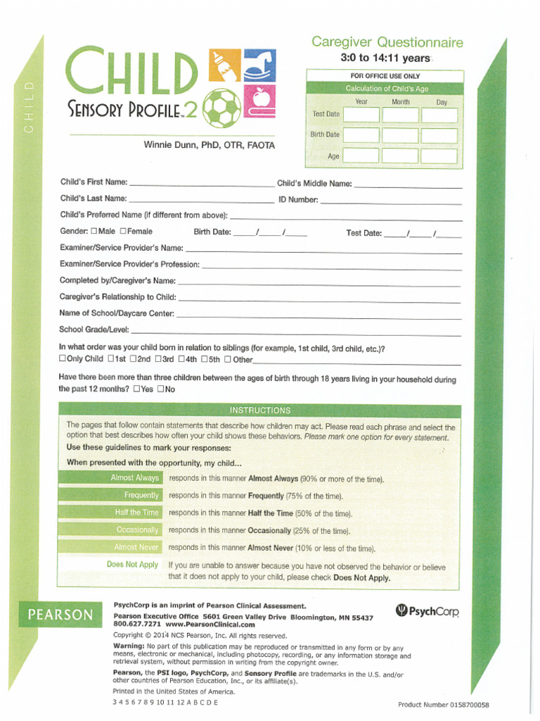 Child Sensory Profile | PDF
