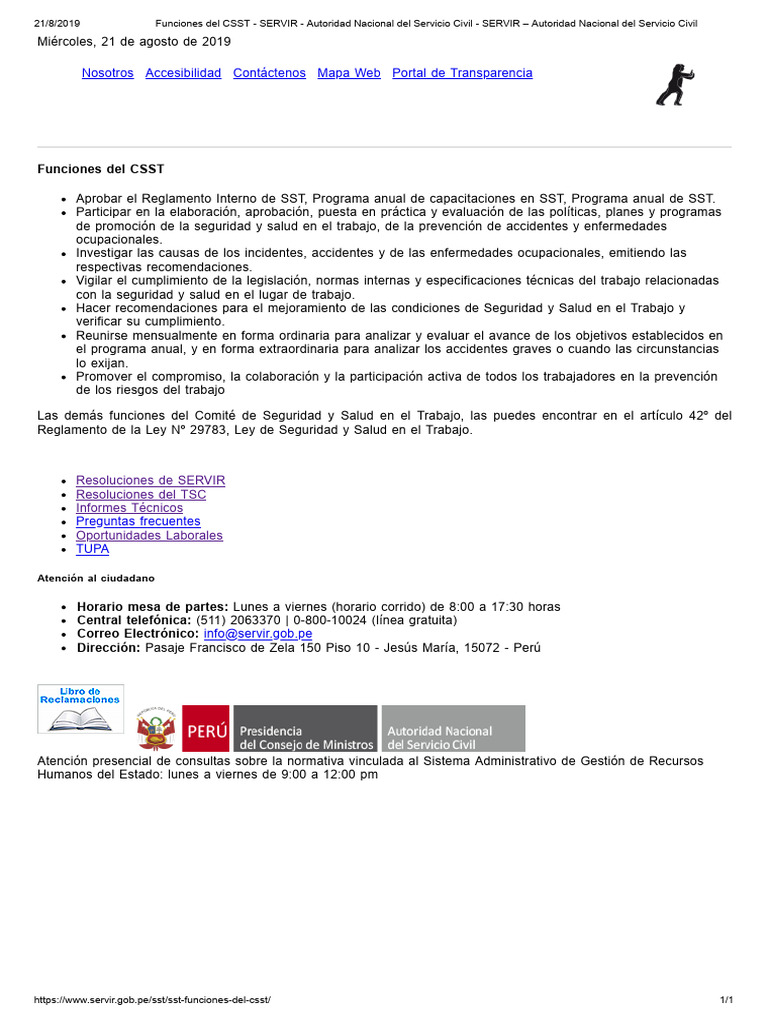 Funciones Del CSST - SERVIR | PDF